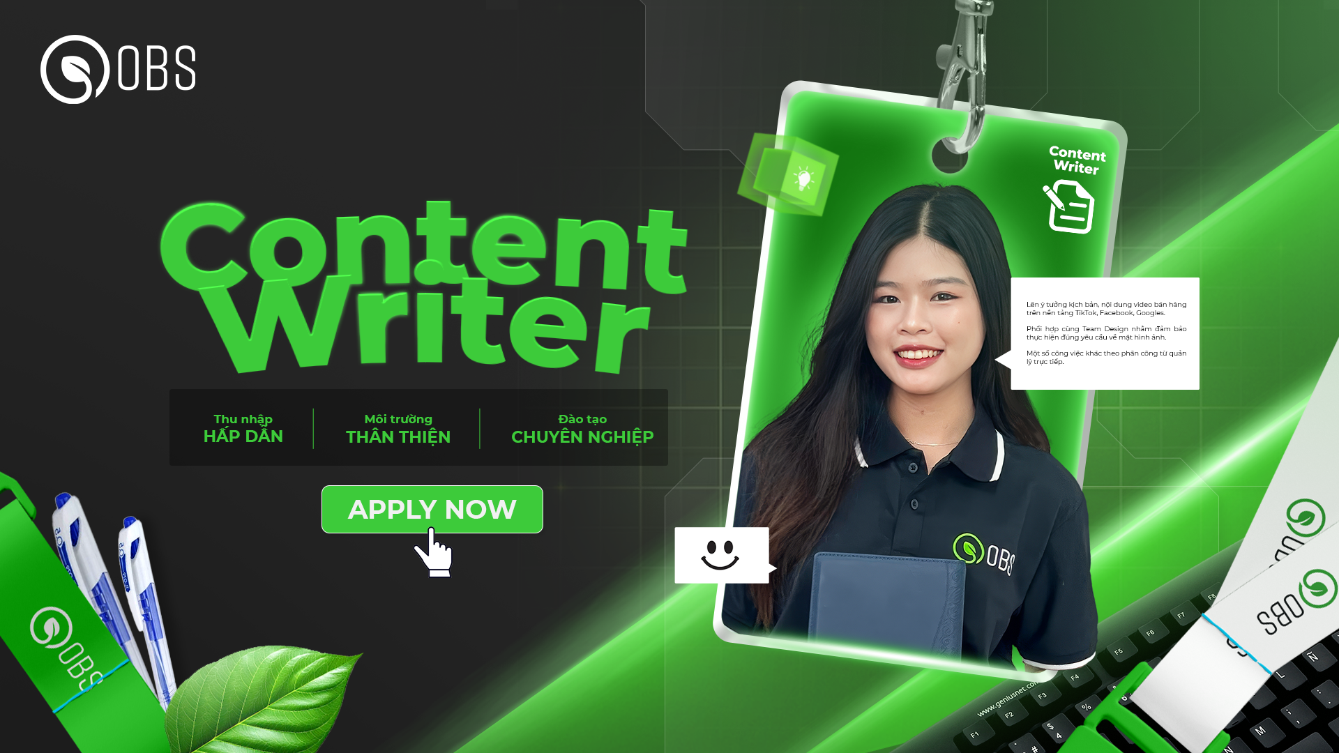 Content Writer: (Thực tập sinh và Chính thức) - OBS Việt Nam - Giải ...